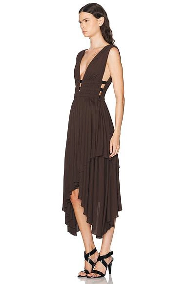 Alaïa V-neck Midi Dress