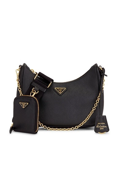 Prada Saffiano Re-edition 2005 Shoulder Bag - Black