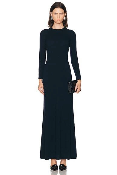 TOM FORD Cashmere Silk Long Crewneck Dress - Dark Navy