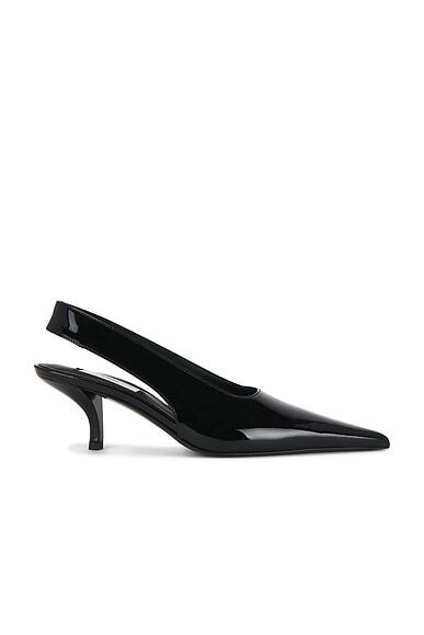 TOTEME Classic Patent Slingback Heel - Black