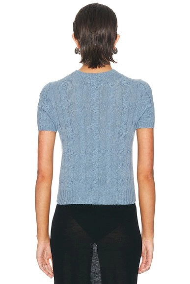 Ralph Lauren Short Sleeve Cable Knit Crewneck Sweater