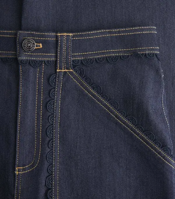 Cinq À Sept Guipure Lace-trim Wide-leg Jeans