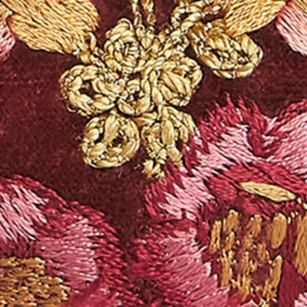 ANKE DRECHSEL Velvet Heart-shaped Bauble With Embroidered Flowers