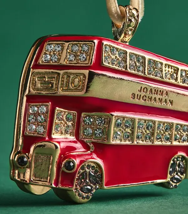JOANNA BUCHANAN Embellished Double-decker Bus Christmas Ornament