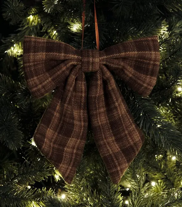 LUXURY GARLAND Tartan Bow Tree Decoration