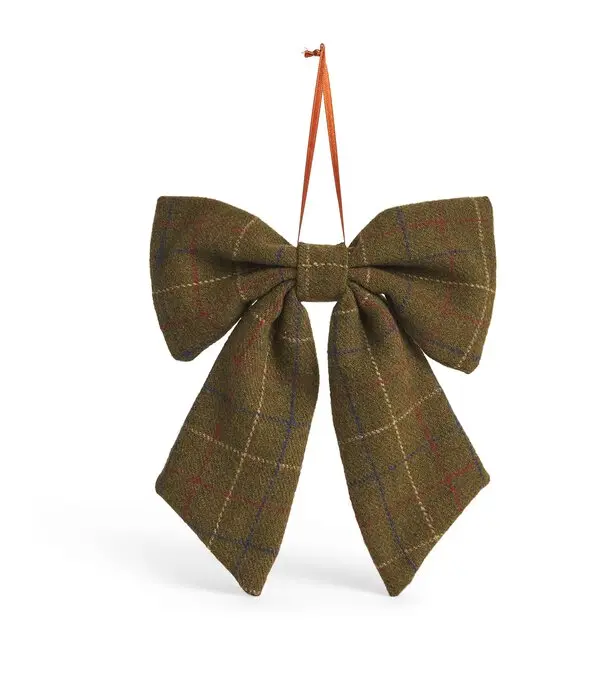 LUXURY GARLAND Tweed Bow Tree Decoration