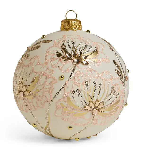 Harrods Glitter Flower Bauble
