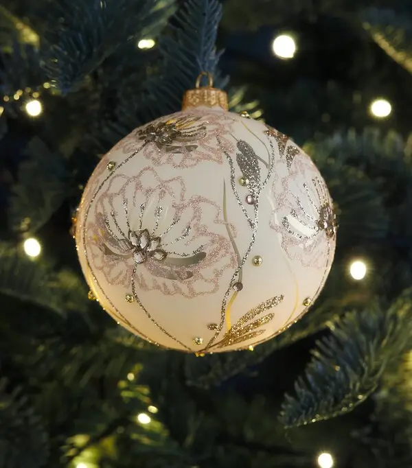 Harrods Glitter Flower Bauble