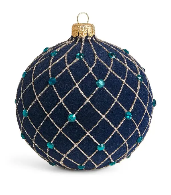 Harrods Glitter Criss-cross Bauble