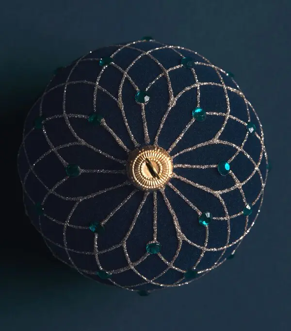 Harrods Glitter Criss-cross Bauble