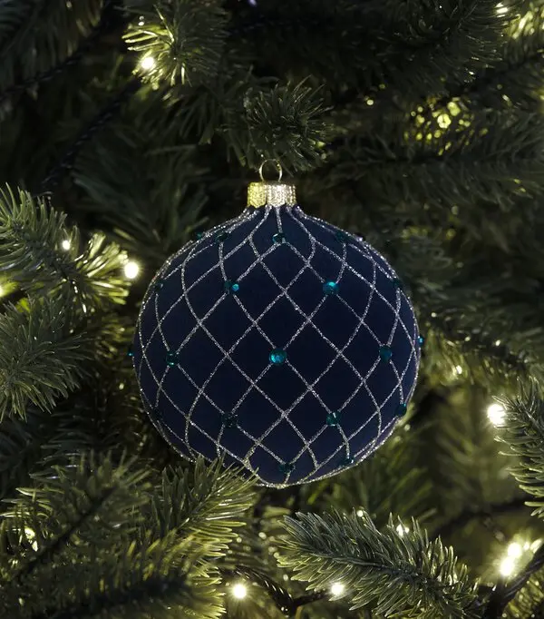 Harrods Glitter Criss-cross Bauble