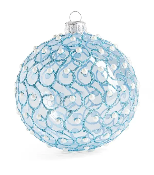 Harrods Glass Glitter Swirl Bauble