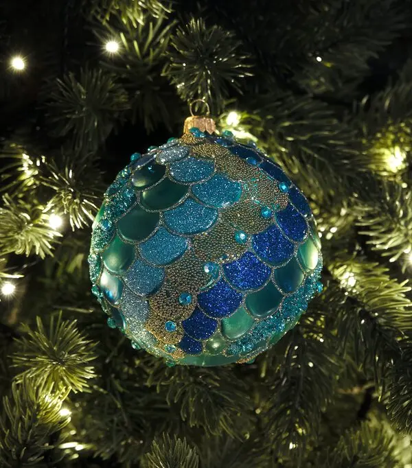 Harrods Glitter Fish-scale Bauble