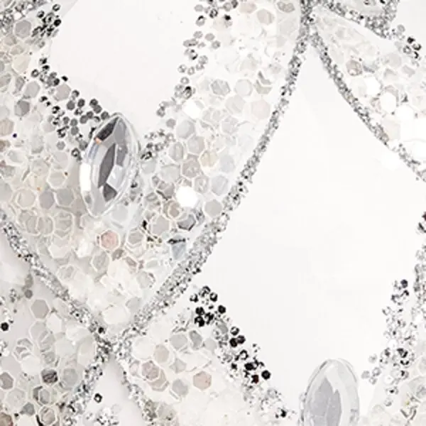 Harrods Glass Glitter Flower Bauble