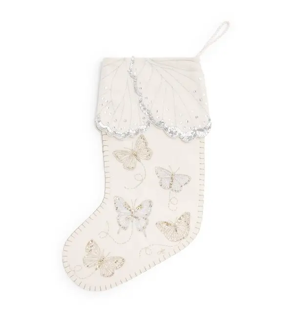 JAN CONSTANTINE Wool Sequinned Butterfly Stocking