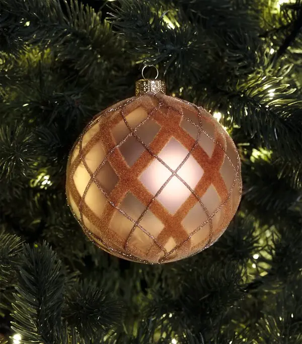 Harrods Glitter Tartan Bauble