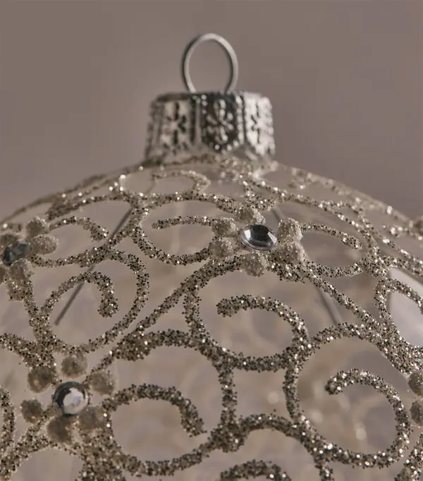 Harrods Glitter Swirl Bauble