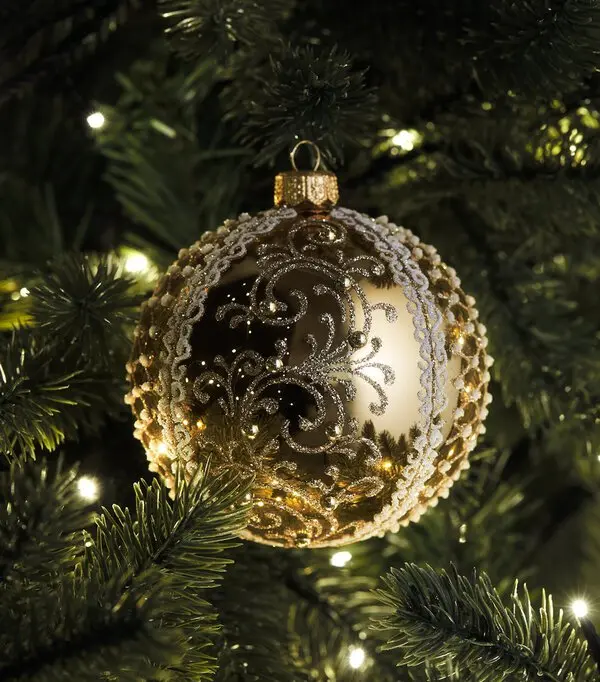 Harrods Glass Glitter-embellished Bauble