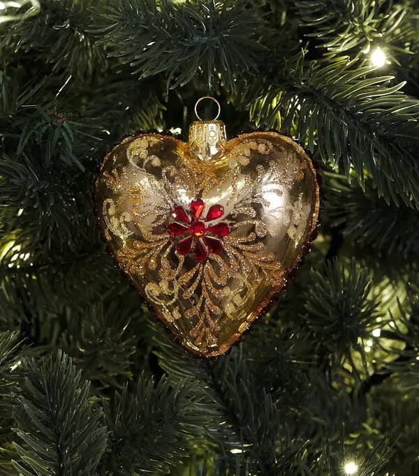 Harrods Metallic Heart Bauble