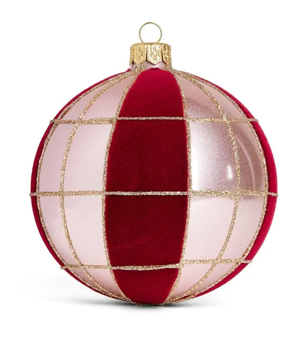 Harrods Glitter Tartan Bauble