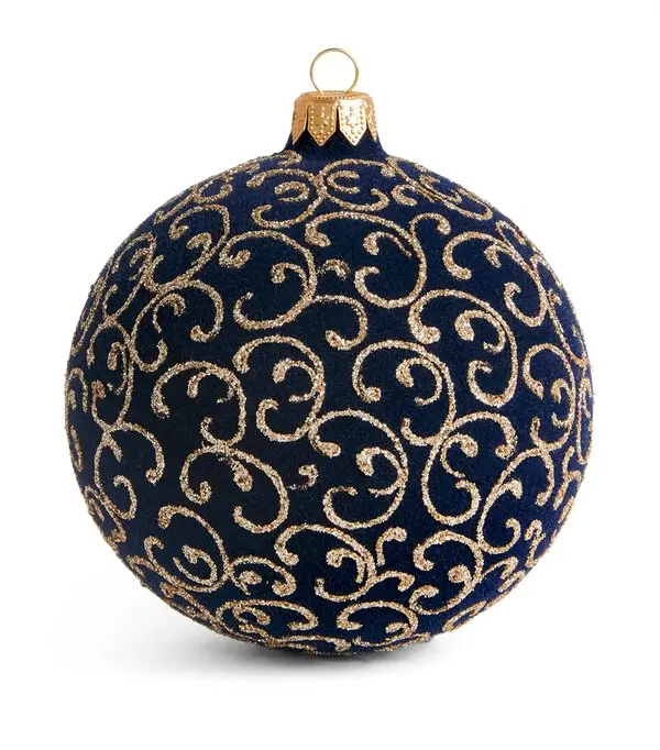 Harrods Velvet Glitter Swirl Bauble