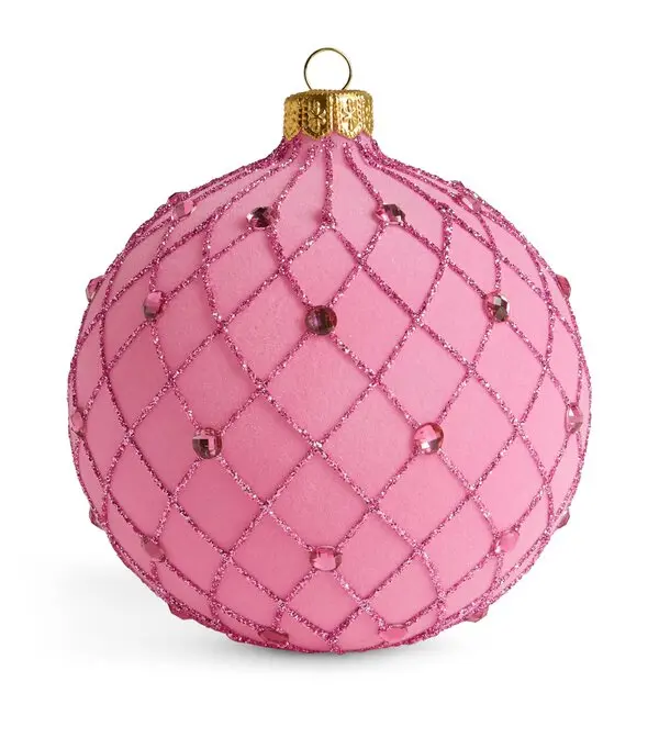Harrods Glitter Criss-cross Bauble