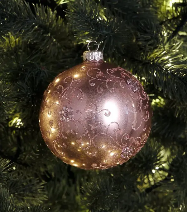 Harrods Metallic Glitter Swirl Bauble