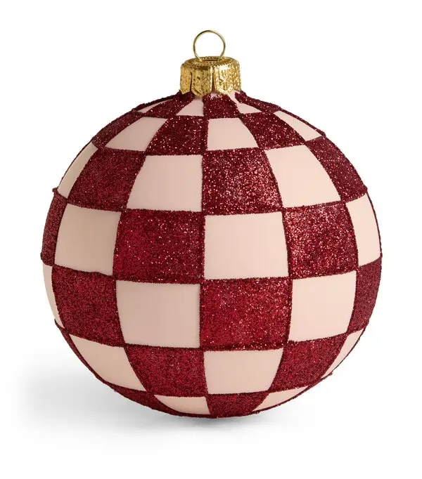 Harrods Glitter Chequered Bauble