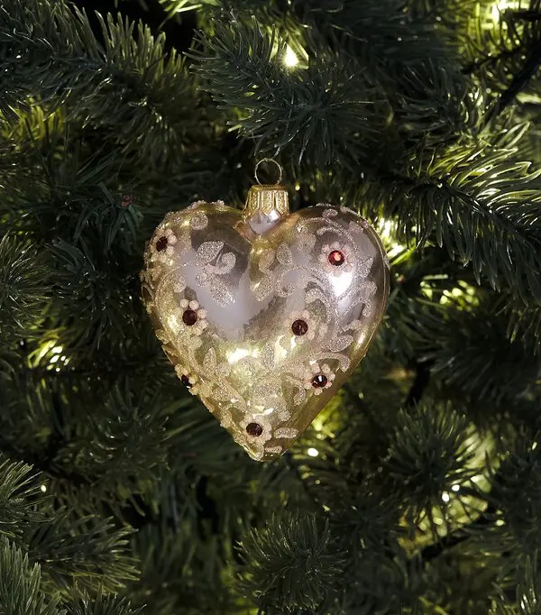 Harrods Metallic Heart Bauble