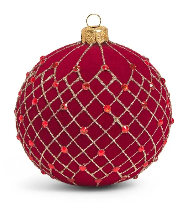 Harrods Velvet Criss-cross Embellished Bauble