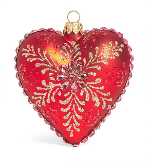 Harrods Glittery Heart Bauble