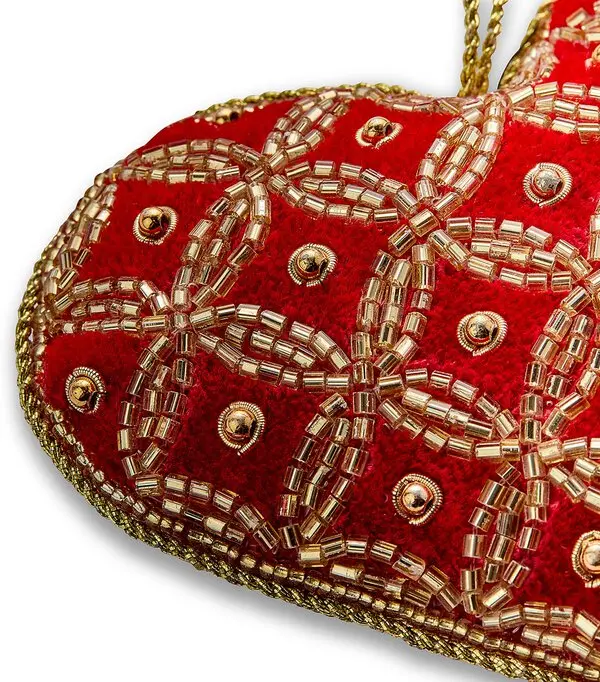 Harrods Beaded Heart Christmas Tree Decoration