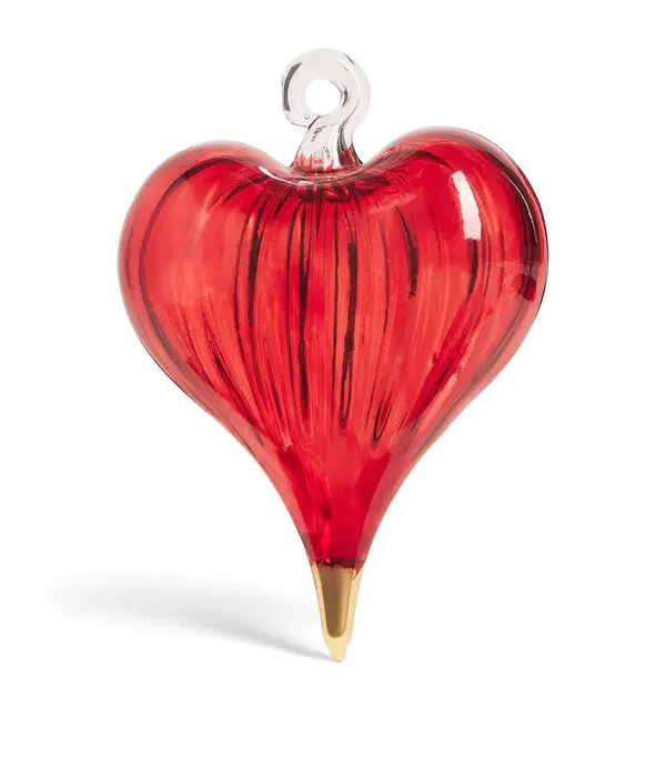 ARTIFACTUALLY Heart Shaped Glass Decoration With Polished Gold-tone Accent