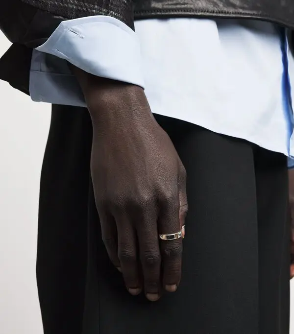 FYR Sterling Yellow Gold And Onyx Bastet Ring