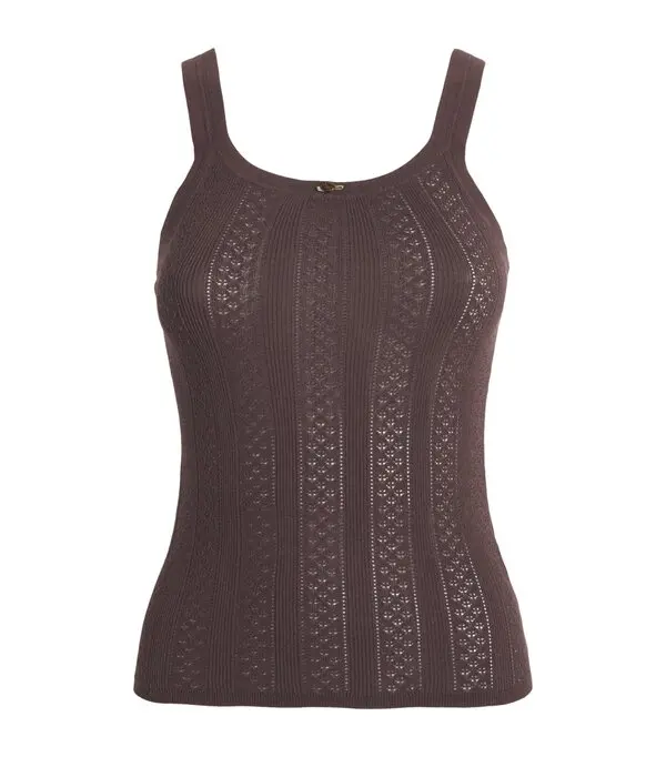 Sandro Pointelle Bow-detail Tank Top - Brown