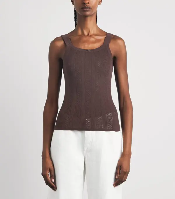 Sandro Pointelle Bow-detail Tank Top
