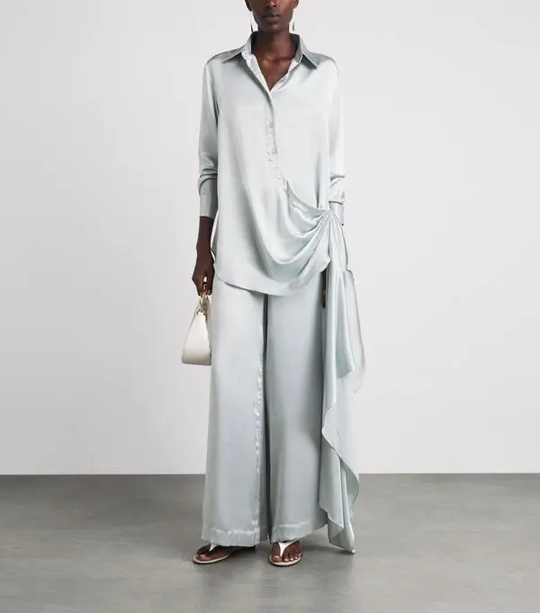 ABADIA Silk Draped Shirt