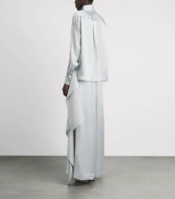 ABADIA Silk Draped Shirt