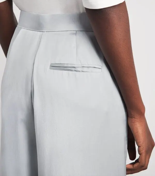 ABADIA Wide Leg Satin Trousers