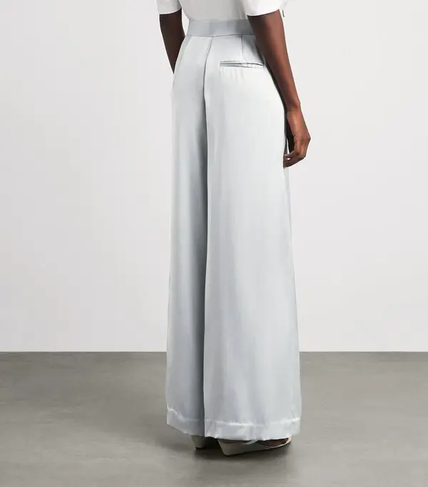 ABADIA Wide Leg Satin Trousers