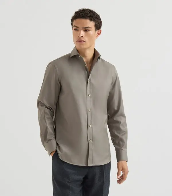 Brunello Cucinelli Cotton Twill Garment-dyed Shirt
