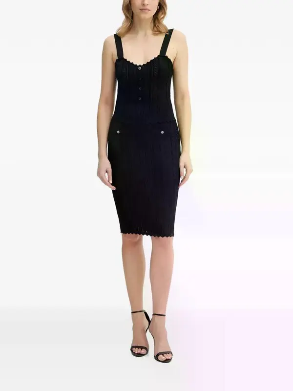 FRACOMINA Buttoned Scalloped Midi Skirt - Black
