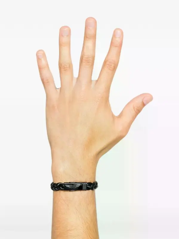 ASTON MARTIN WATCHES Braided Leather Bracelet With Engraved Clasp