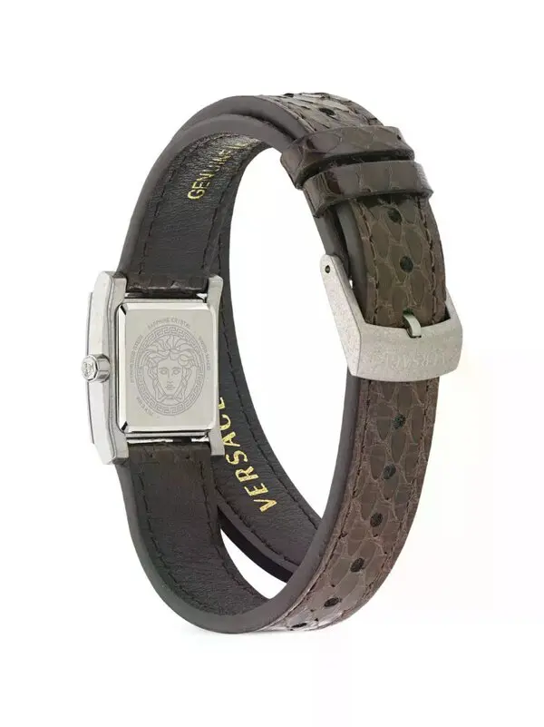 Versace 22mm Mosaic Watch With Leather Strap