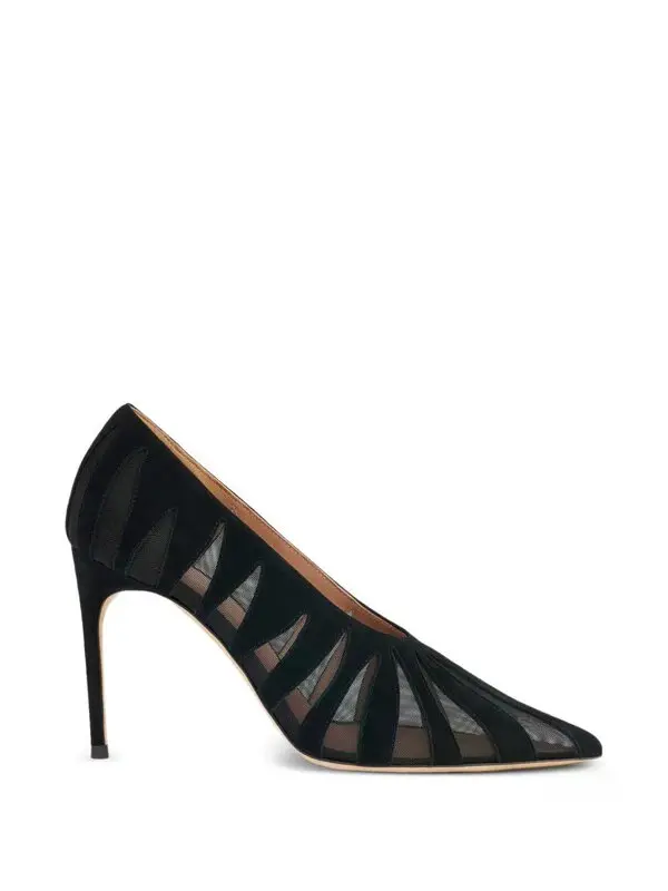 MALONE SOULIERS Tippi Panelled Suede Pumps - Black