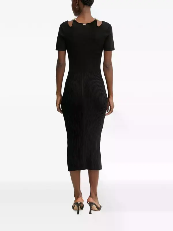 FRACOMINA Ribbed Cut-out Chain-link Midi Dress