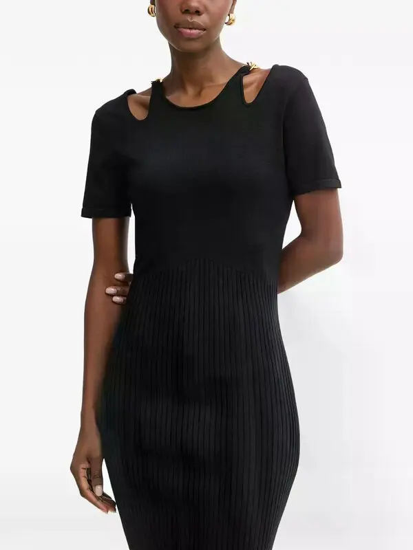 FRACOMINA Ribbed Cut-out Chain-link Midi Dress