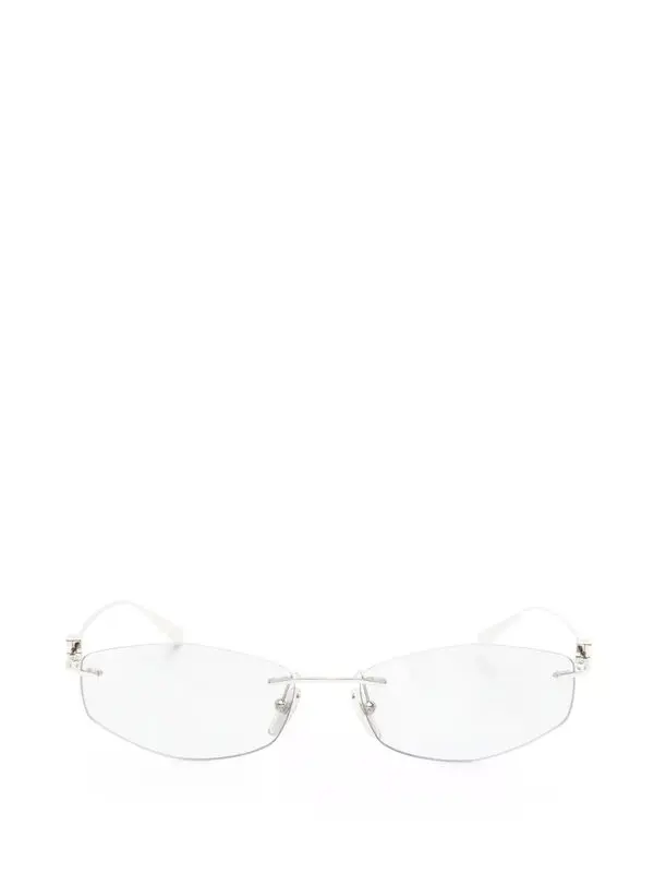 Balenciaga Rimless Geometric-frame Sunglasses - Silver