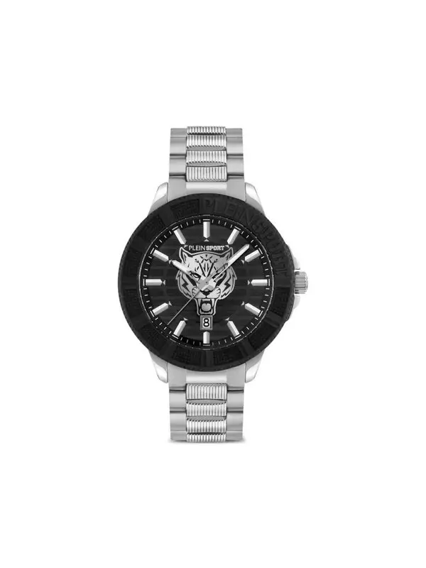 PLEIN SPORT Chronograph Watch With Tiger Head Motif - Black
