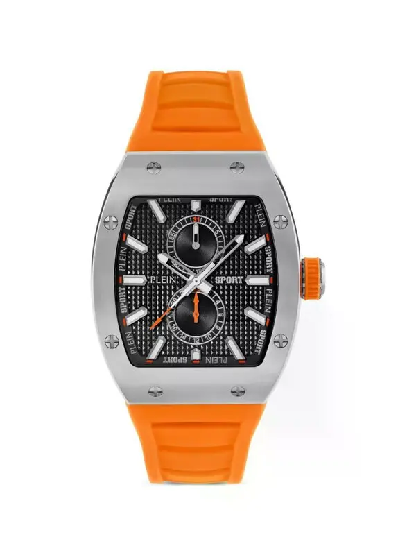 PLEIN SPORT Chronograph Watch With Dial And Orange Strap - Black